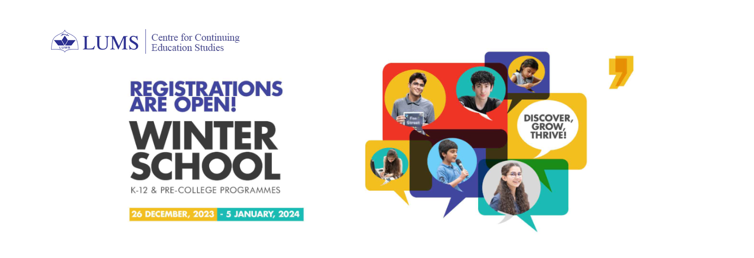 Registrations Open for Winter School at LUMS! | Welcome to LUMS